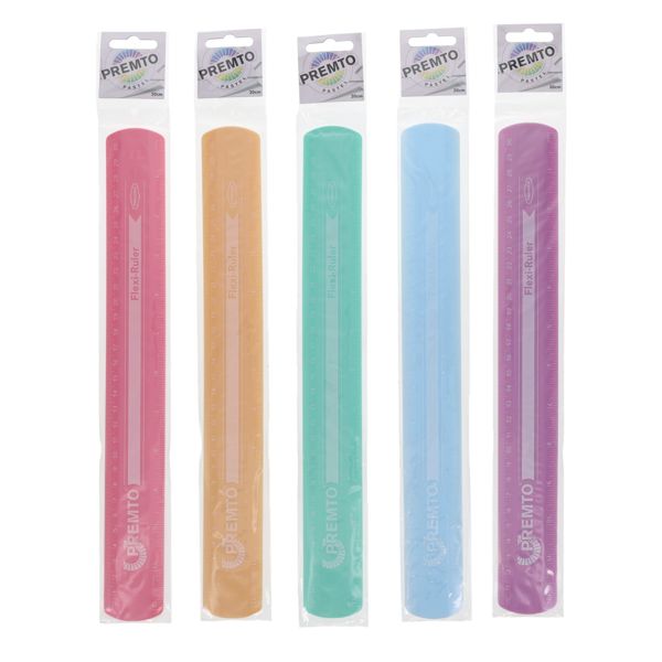Premto Pastel 30Cm Flexi Ruler - 5 Pastel Asst – The Schoolwear House